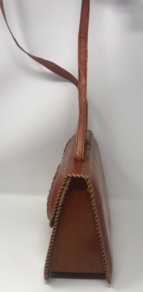 Vintage leather hand crafted handbag,Leather purse,Vi… - Gem