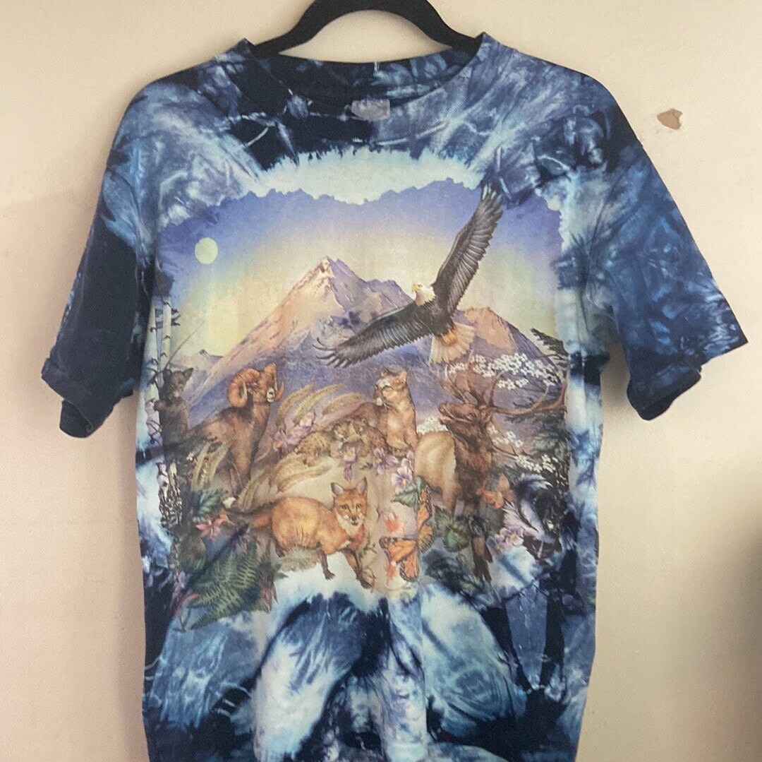 Vintage Single Stitch USA Made All Over Print Animal Tshirt Double ...