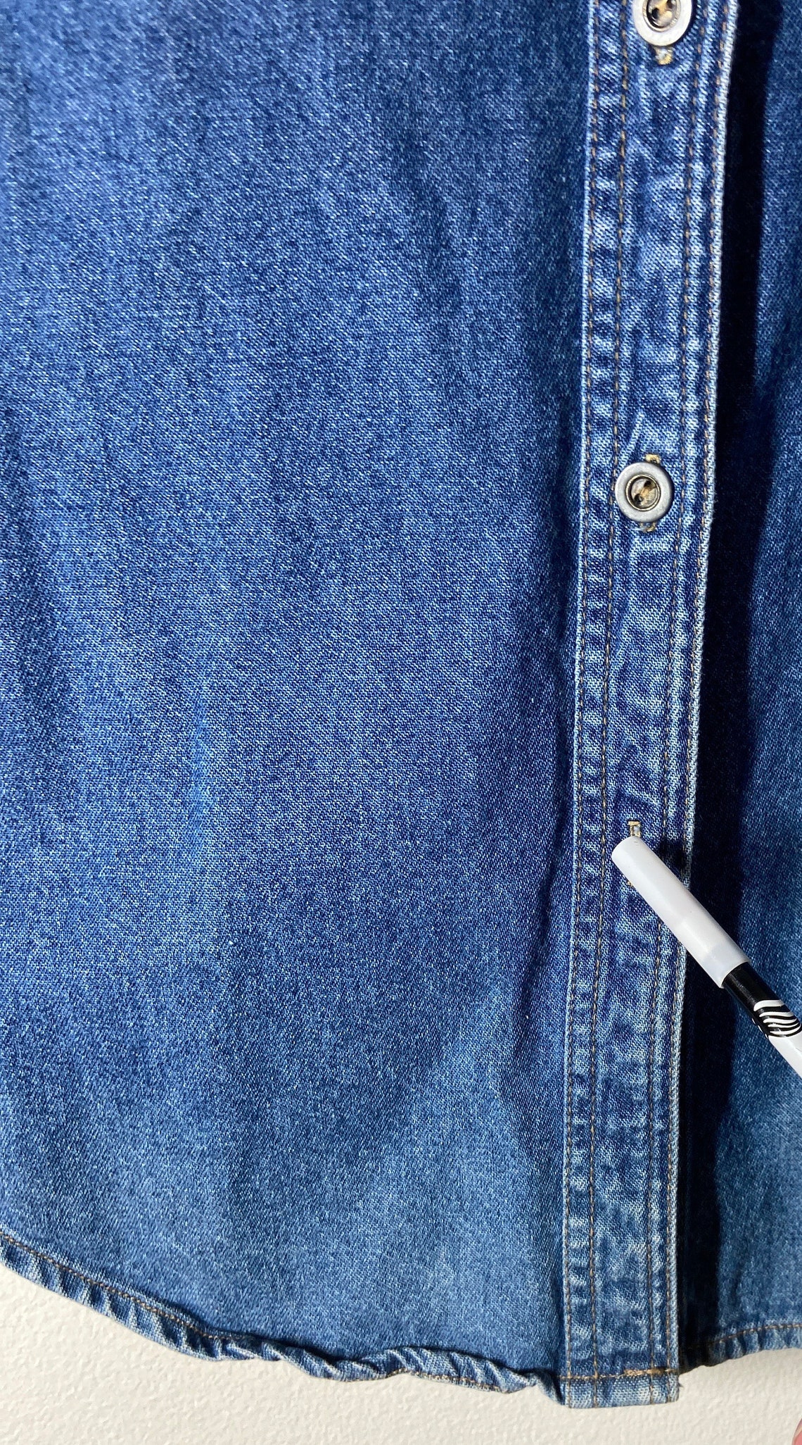 Vintage Denim Shirtvintagevintage Blousedenimdenim Shirt - Etsy