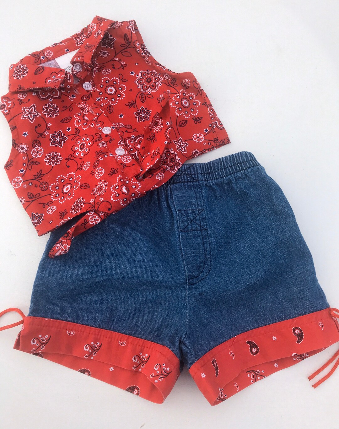 Country Western 2 Piece Midriff 24 Month Outfit,bandanna, Jean - Etsy