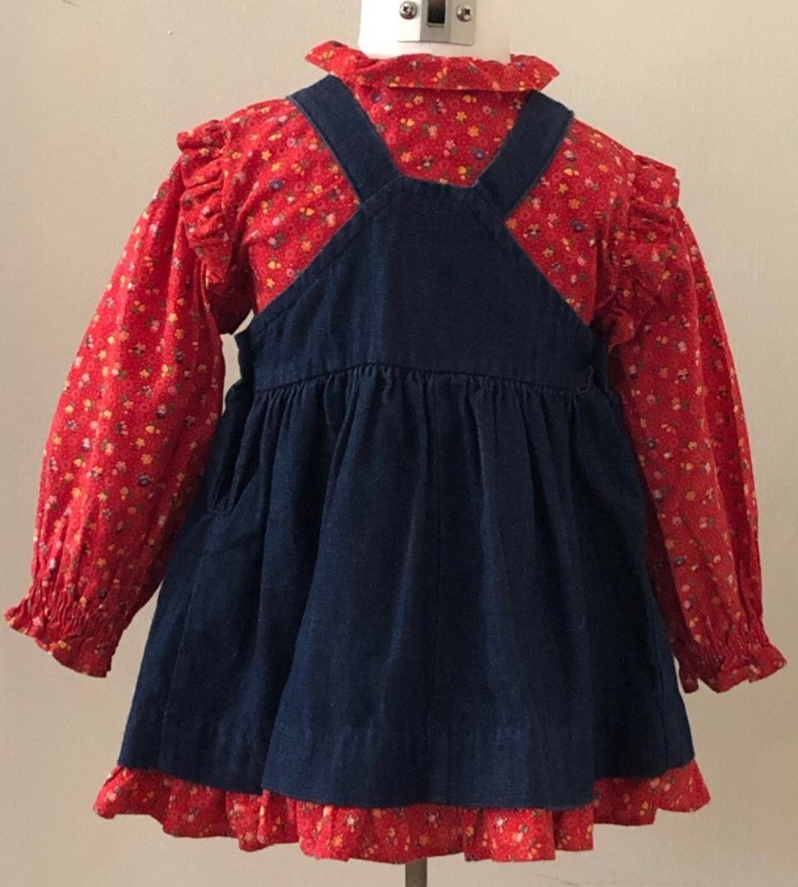 Vintage Girls Denim Jean Toddler DressDress & blouse setjean | Etsy