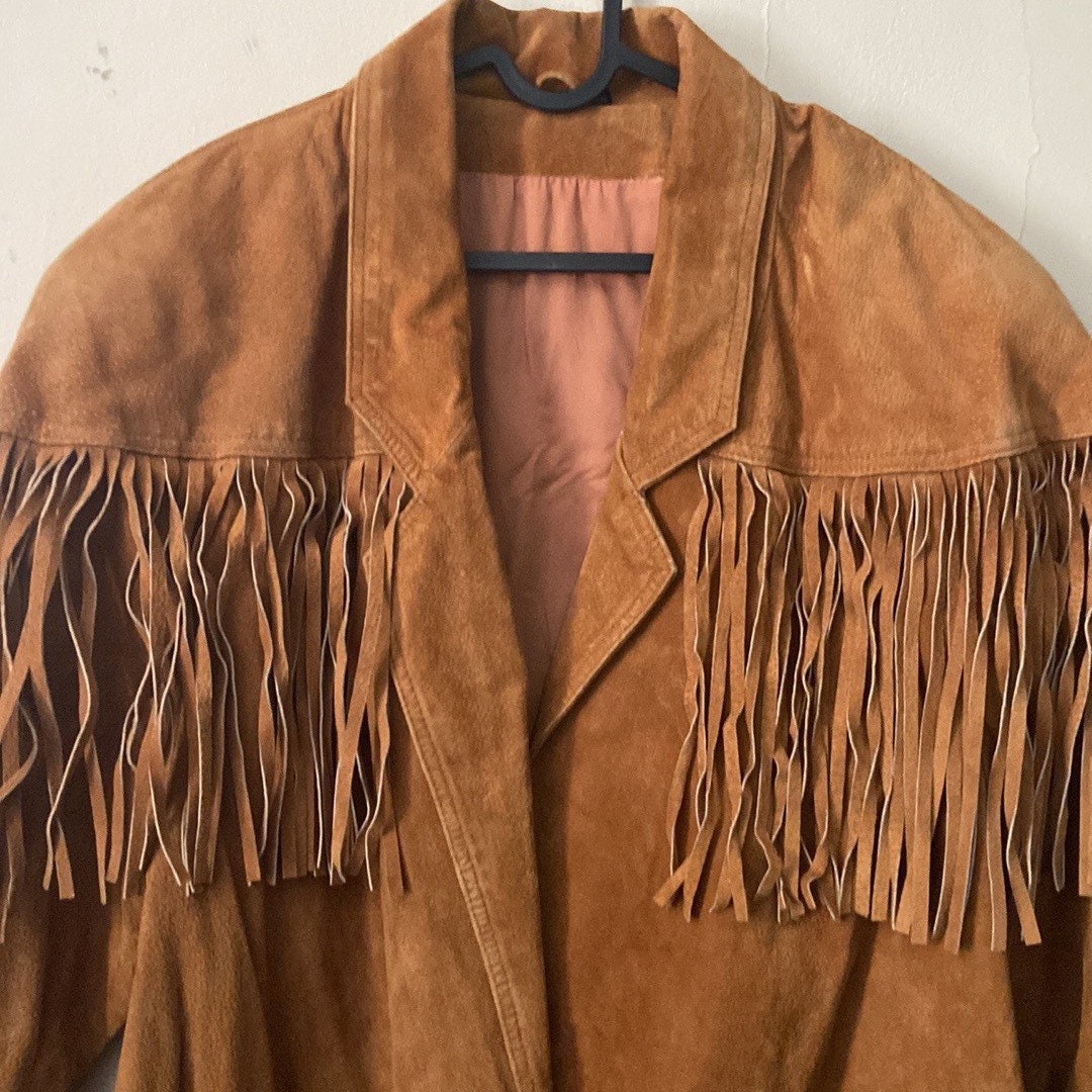 Vintage Leather Fringe Jacket Cowboy Cowgirlfringefringe | Etsy