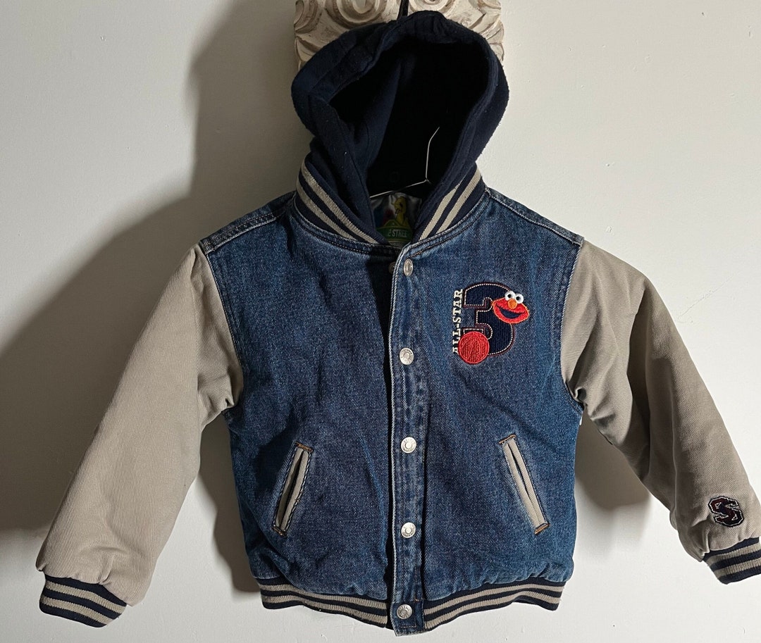 Sesame Street Denim Jacket,elmo, Elmo Jacket,kids Denim Jacket, Sesame ...