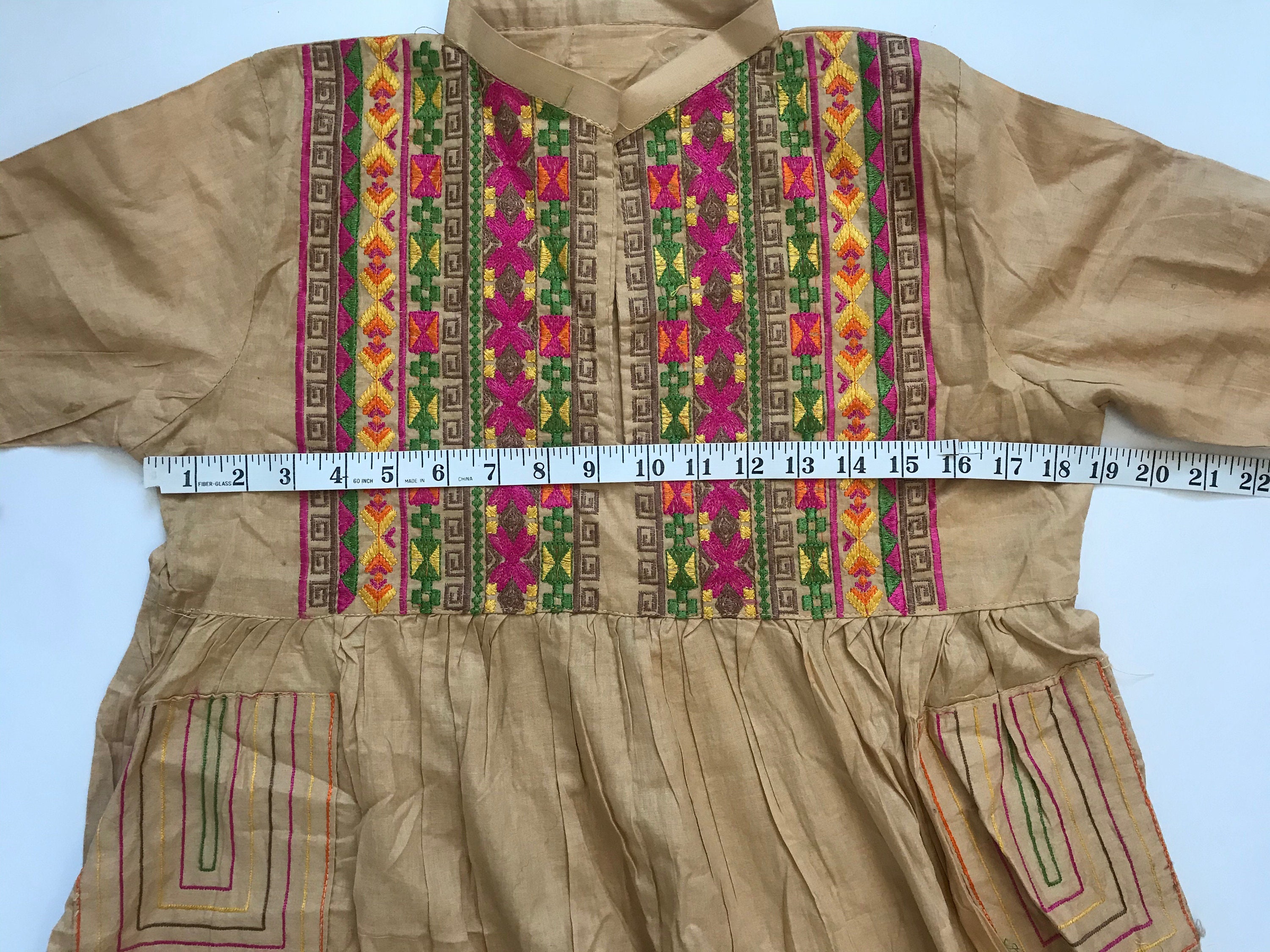Vintage handmade embroidered dress small medium folk dress | Etsy