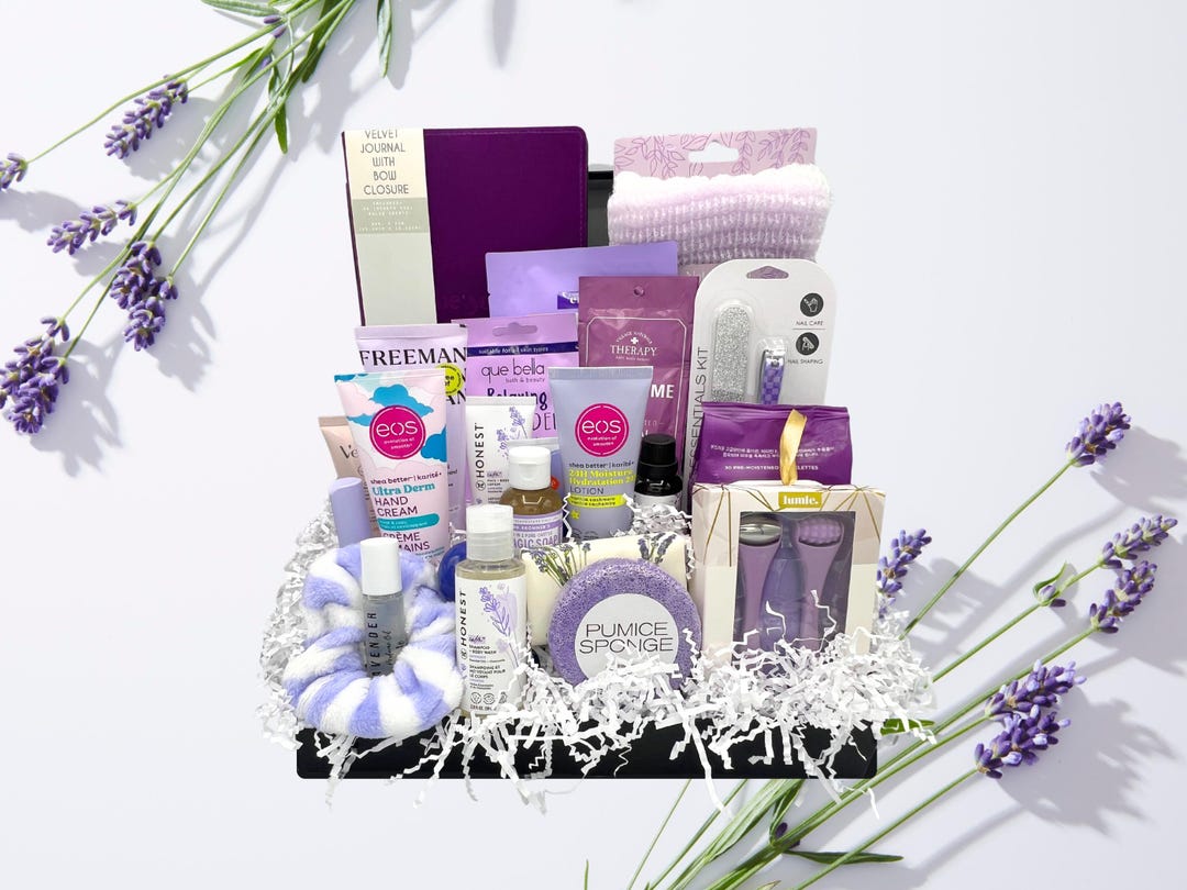 Lavender Spa Gift Set | Stress Relief Gift Set | Mental Health Care ...