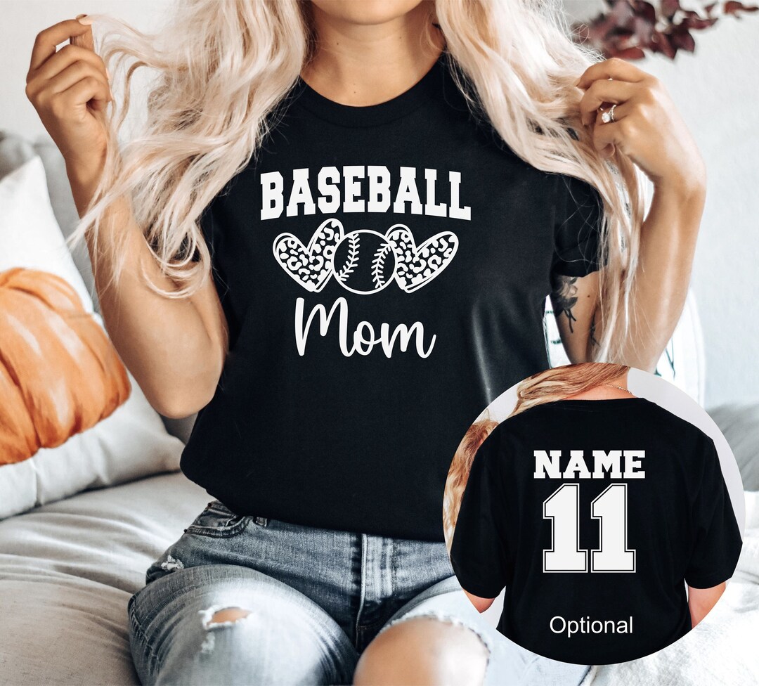 Baseball Mom Shirt, Leopard Heart Baseball Mom, Cheetah Baseball Mom ...
