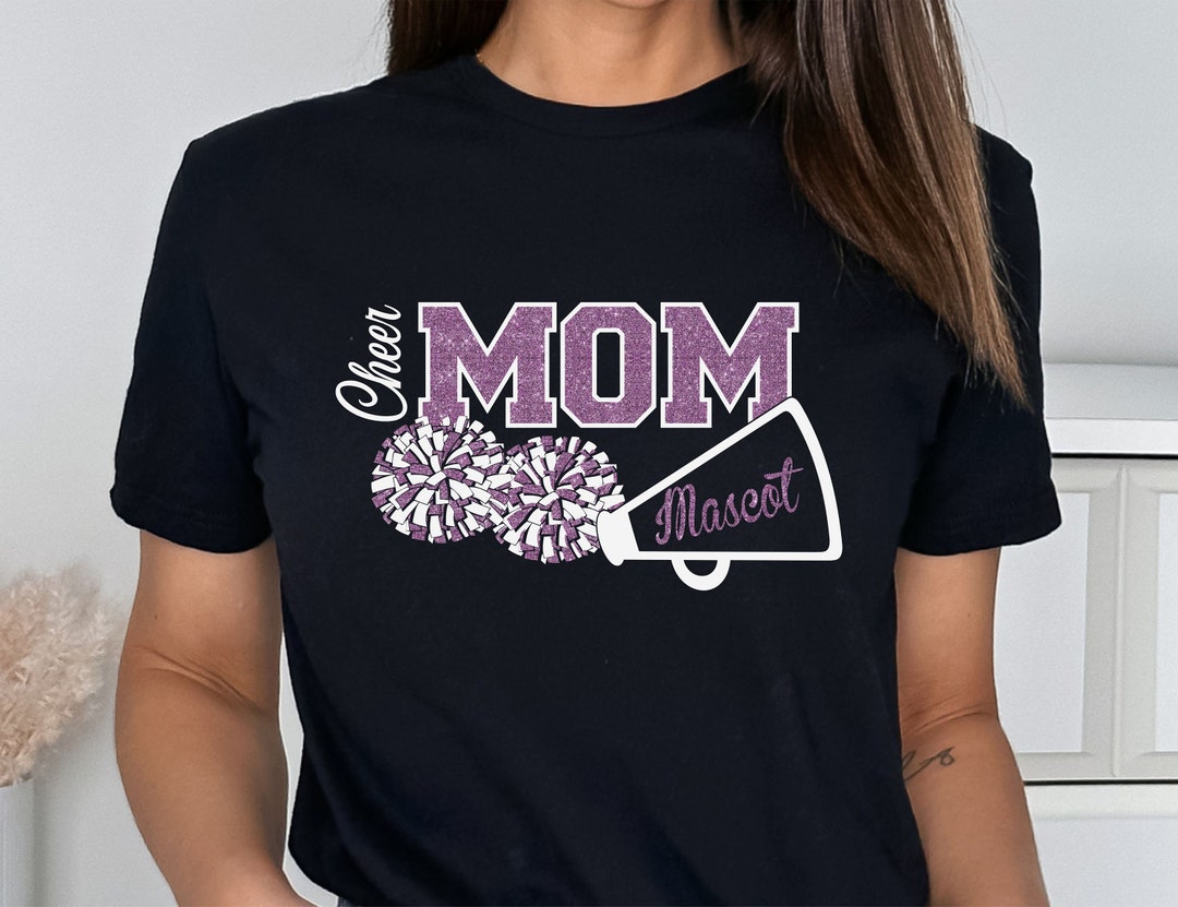 Personalized Cheer Mom Shirt, Glitter Cheer Megaphone, Cheerleader ...