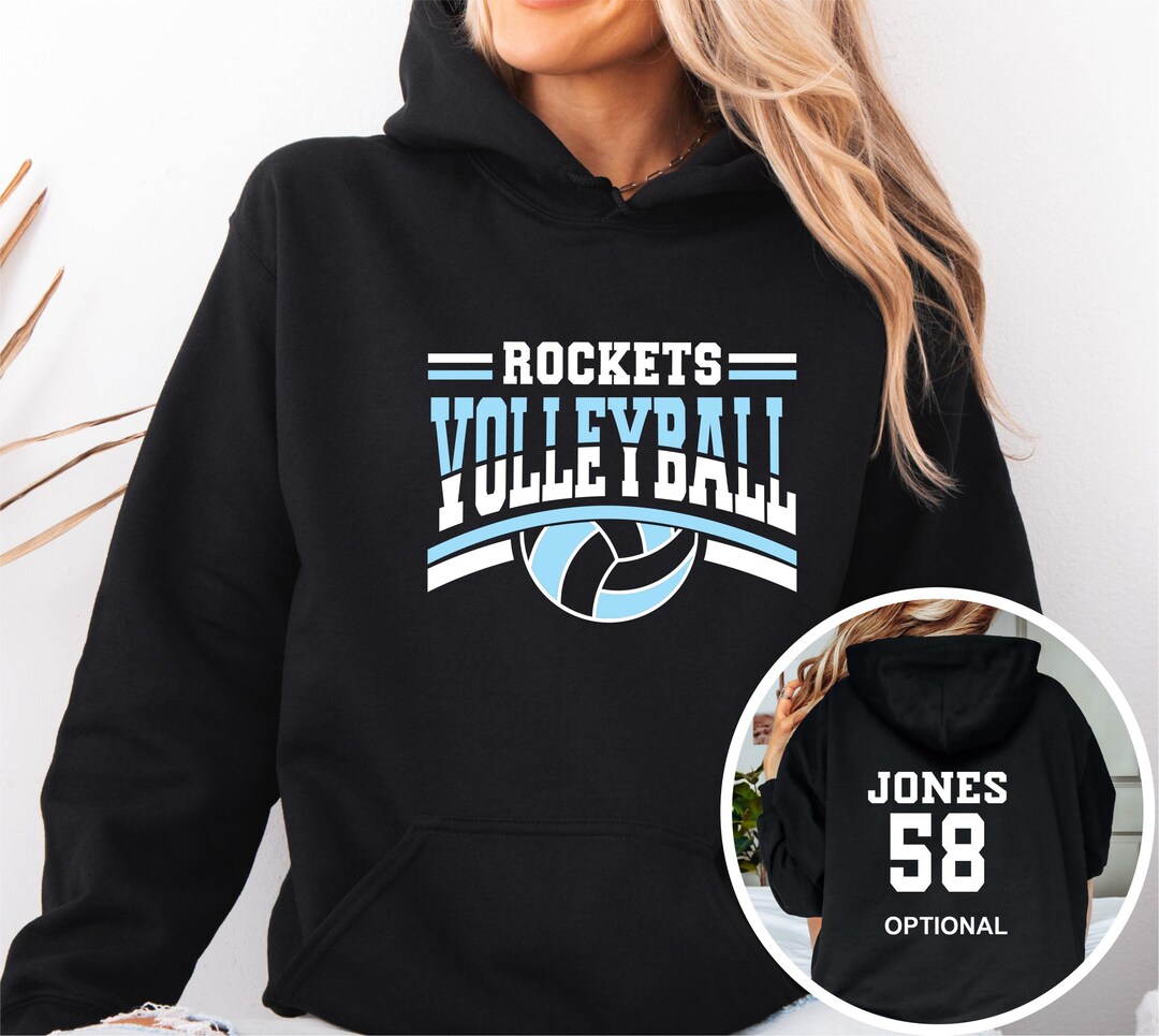 Personalized Volleyball Hoodie With Mascot Team Colors Custom Spirit ...