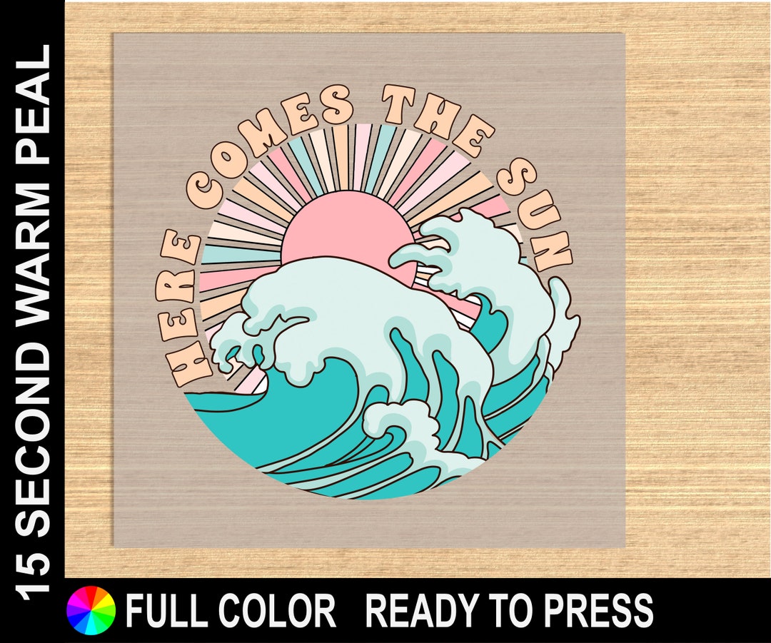 Here Comes the Sun Beach, Dtf, Beach Waves Dtf, Retro Beach Dtf, Summer ...