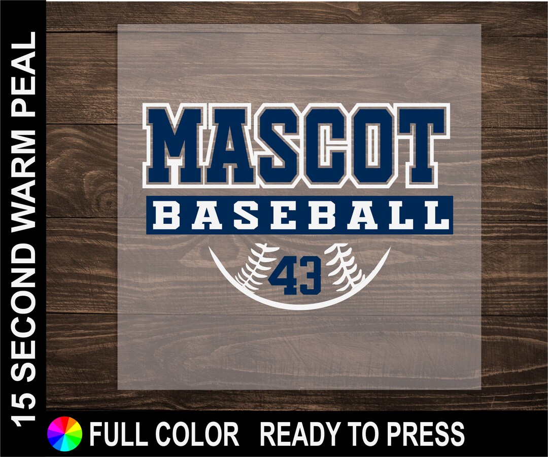 Custom Baseball Ready to Press DTF Transfer, Baseball Team Mascot ...