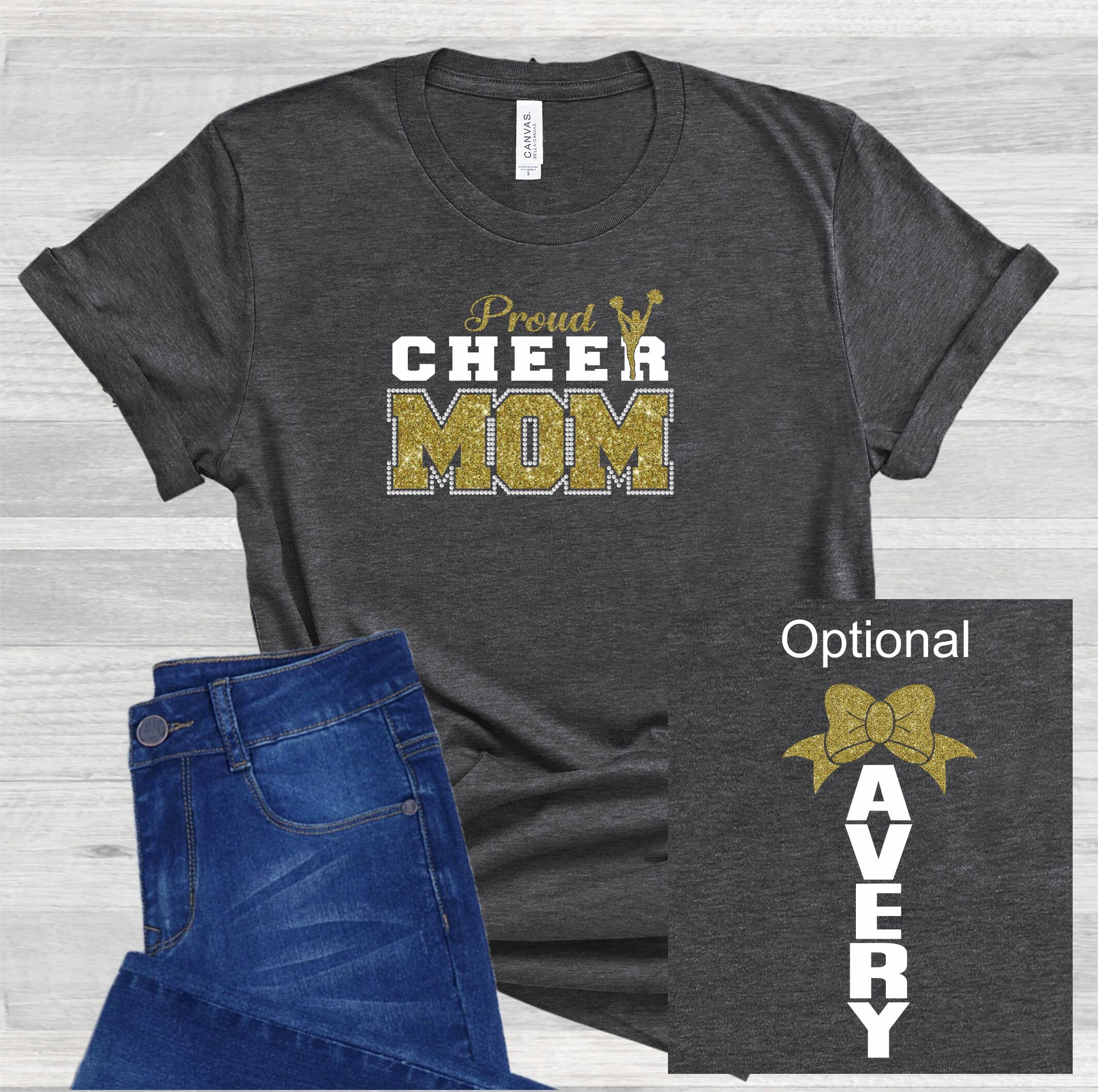 Personalized Cheer Mom Shirt Custom Rhinestone Cheer Mom - Etsy