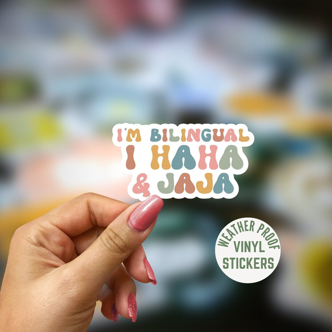 I'm Bilingual I Haha and Jaja, Glitter Sticker, Latina Stickers Laptop ...