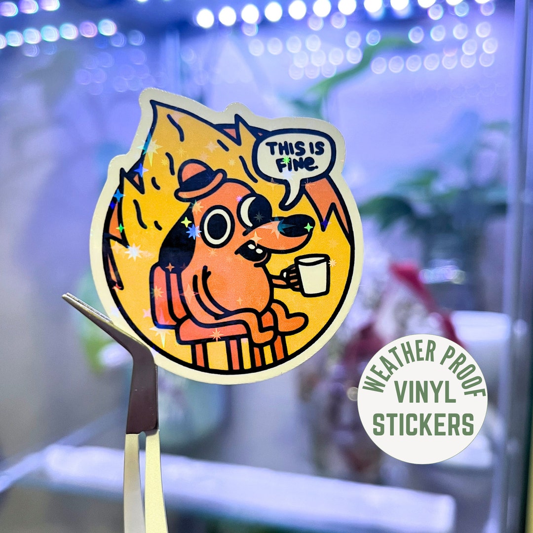 Dog Meme Sticker, Laptop Decals, Water Bottle Sticker, Meme Stickers ...