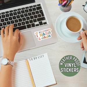 I'm Bilingual I Haha and Jaja, Glitter Sticker, Latina Stickers Laptop ...