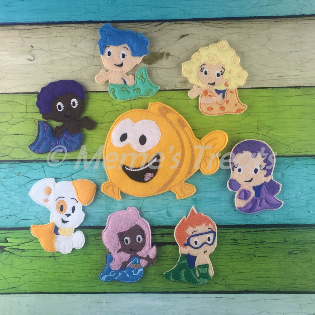 Set of 7 Finger Puppets and Tacher - Inspired by Mermaid Bubble and ...