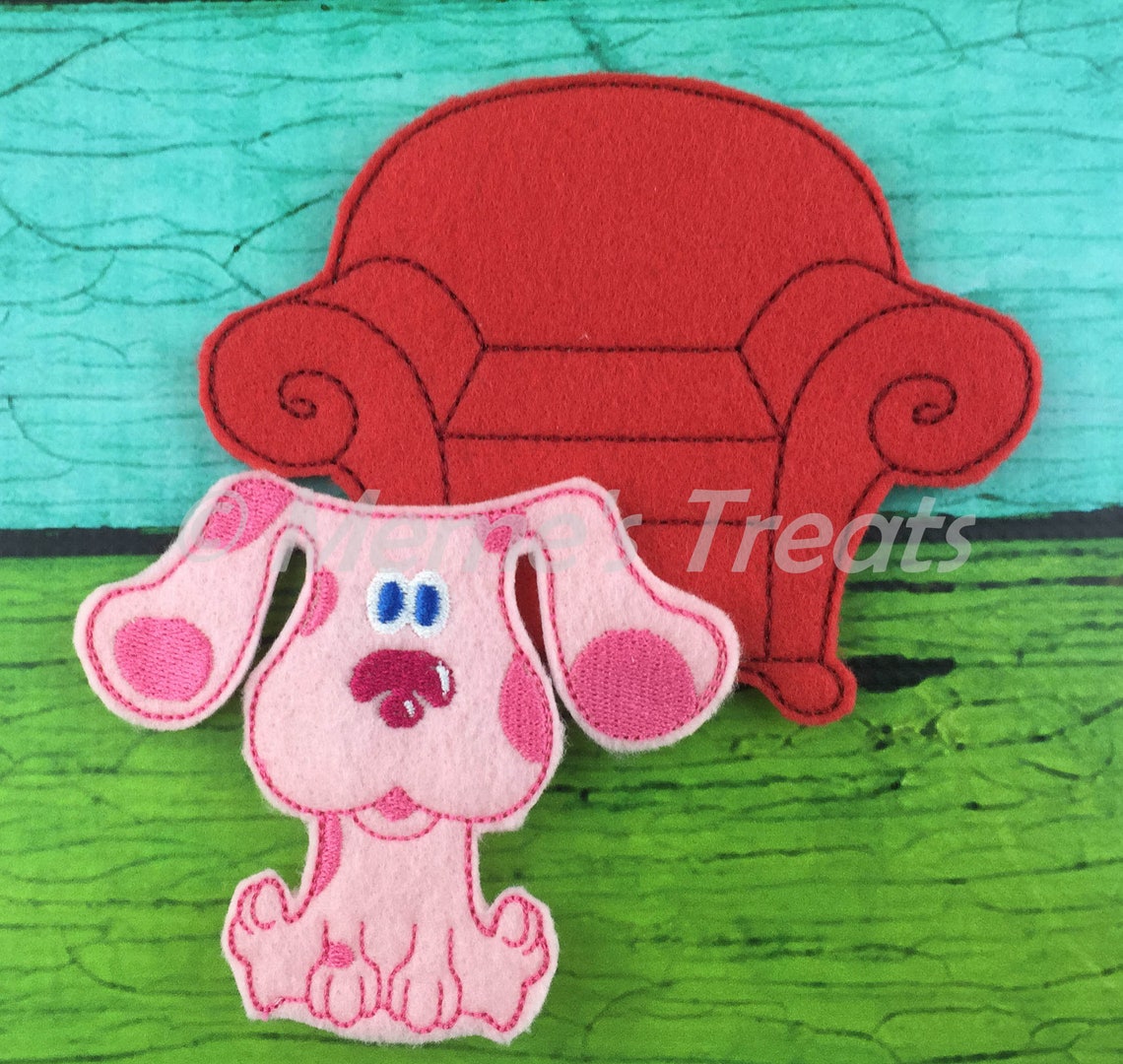 Set of 2 Finger Puppets and Red Chair - Inspired by Blues Clues Show - Etsy