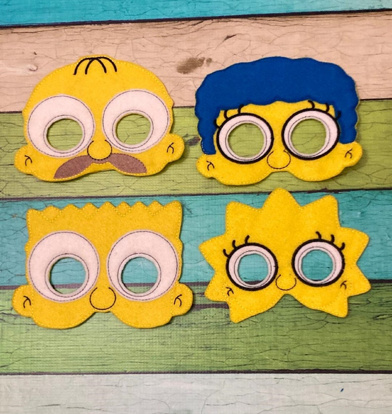 Simpsons Family Felt Mask - Deluxe Felt Mask -- Kids Mask – Costume ...