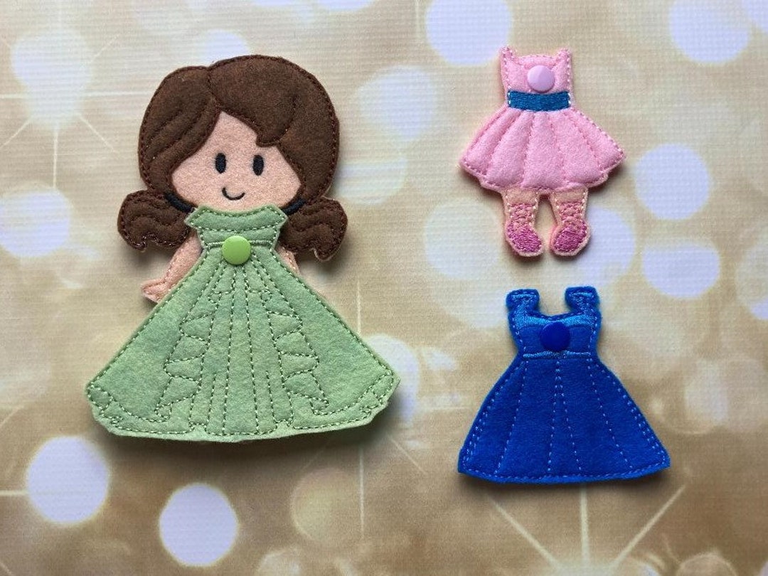 Non Paper Doll With 3 Outfits of Your Choice, Girl Flat Felt Dress up ...