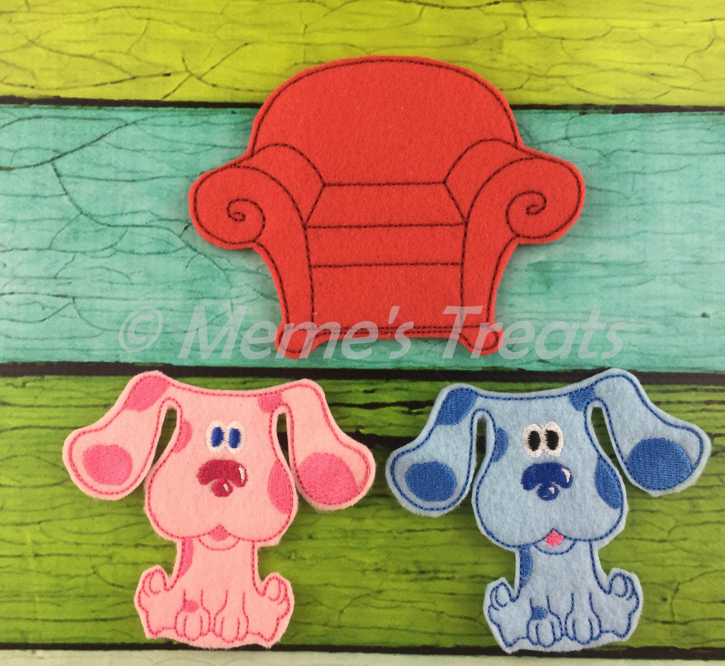 Set of 2 Finger Puppets and Red Chair Inspired by Blues - Etsy