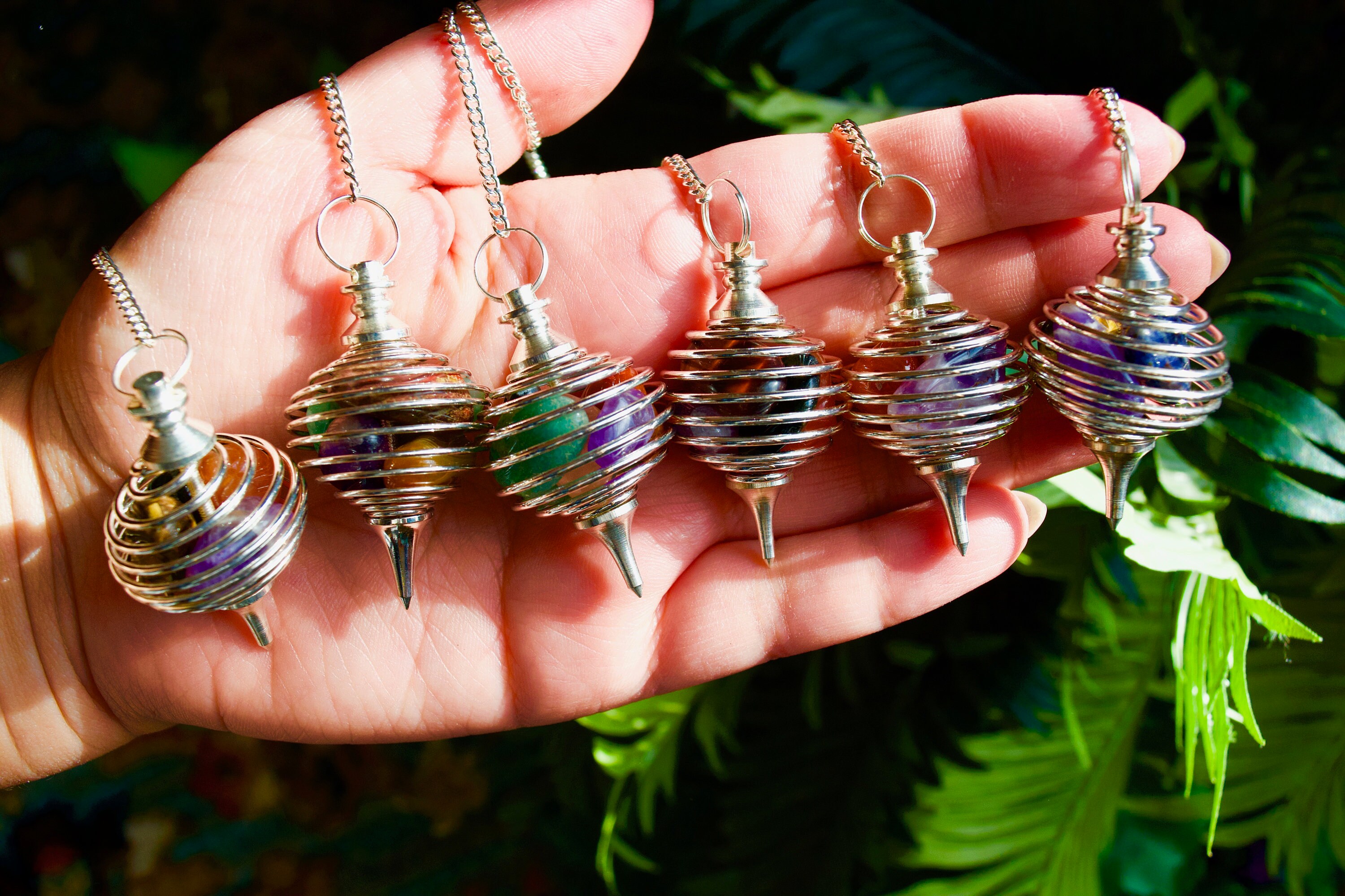 Gemstone Mix Chips Pendulum Cage Pendulum | Etsy