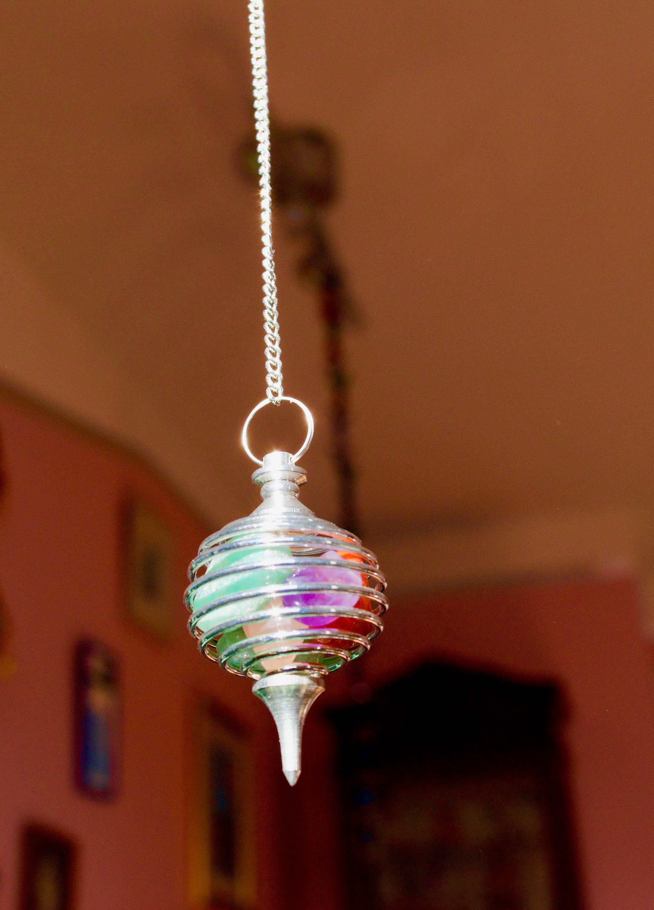 Gemstone Mix Chips Pendulum Cage Pendulum | Etsy