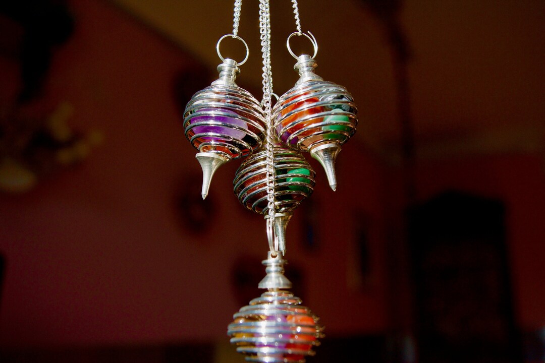 Gemstone Mix Chips Pendulum | Cage Pendulum - Etsy