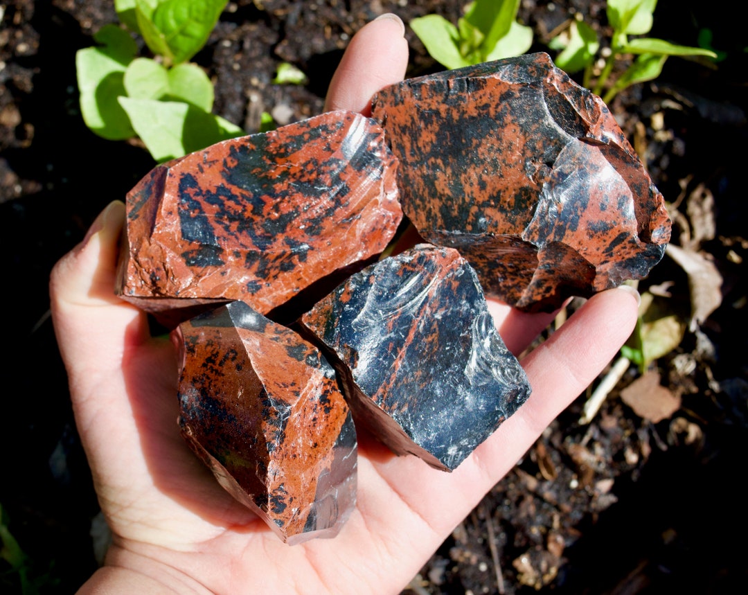 Raw Mahogany Obsidian | Crystal Affirmation " I Am a Warrior Full of ...