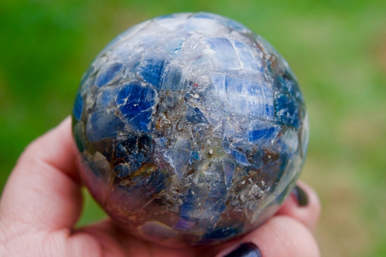 Kyanite Crystal Orgonite Sphere from Zimbabwe | Etsy