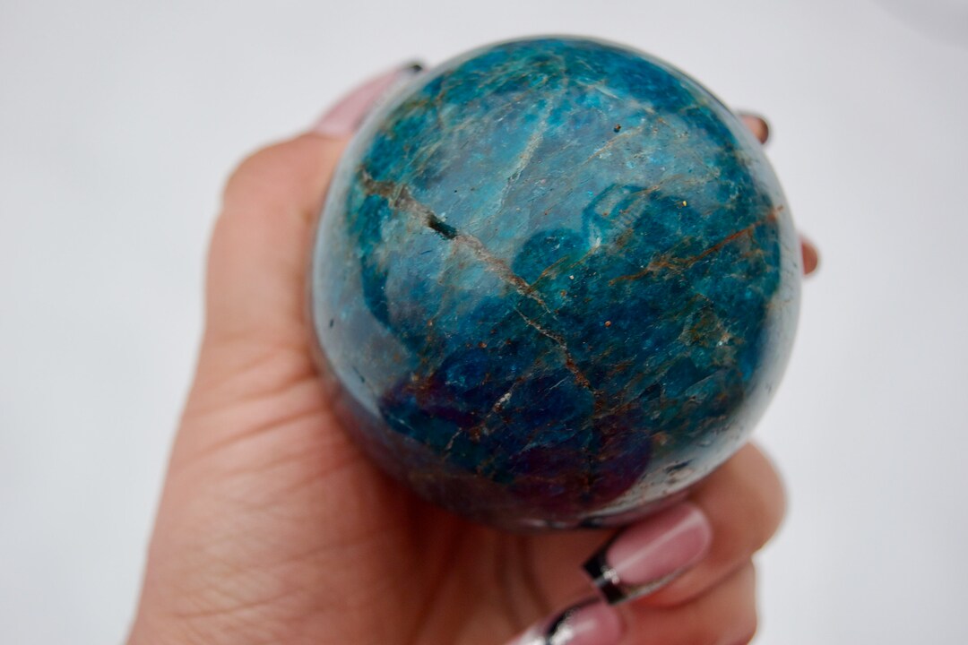 Blue Apatite Sphere From Madagascar - Etsy