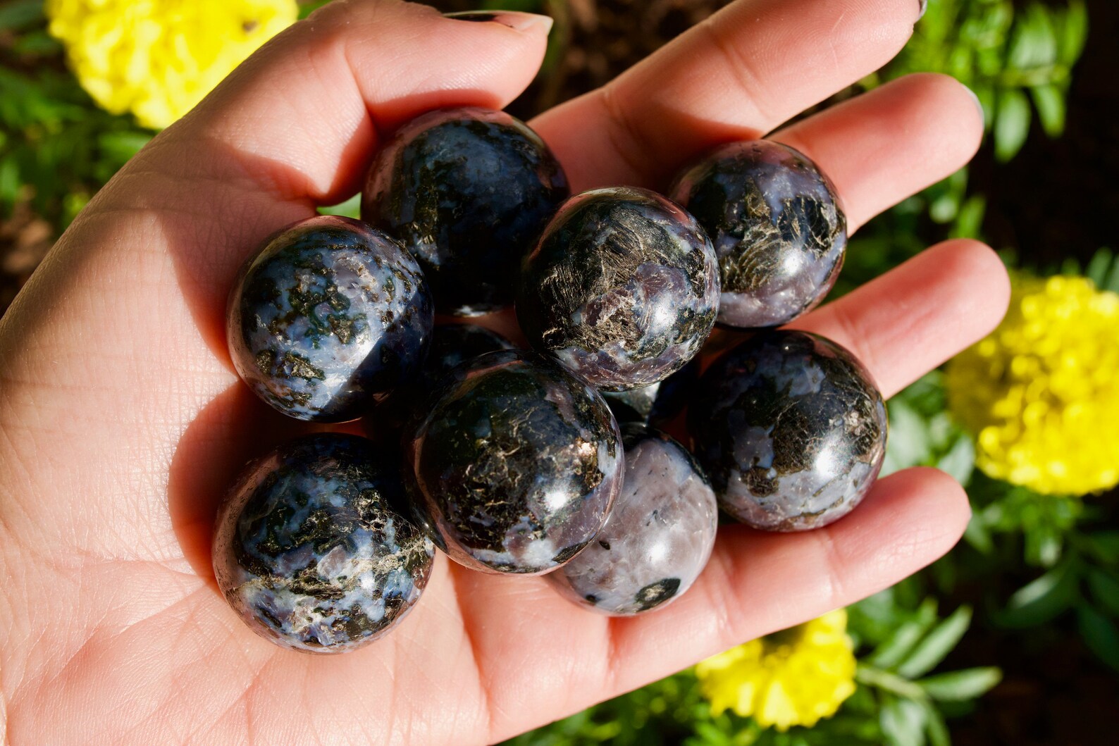 Indigo Gabbro Sphere 26MM to 28MM | Affirmation" I Enter the World of ...
