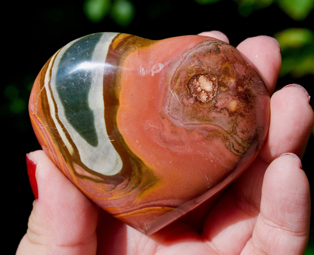 Piccaso Polychrome Jasper Heart From Madagascar Royal Savannah Jasper ...