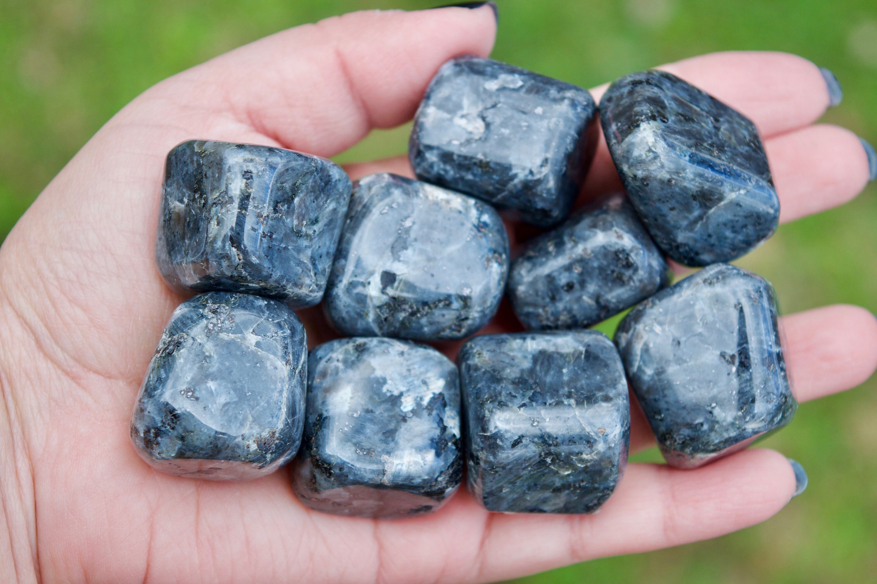 XL Larvikite Tumbled Stone Black Moonstone Feldspar | Etsy