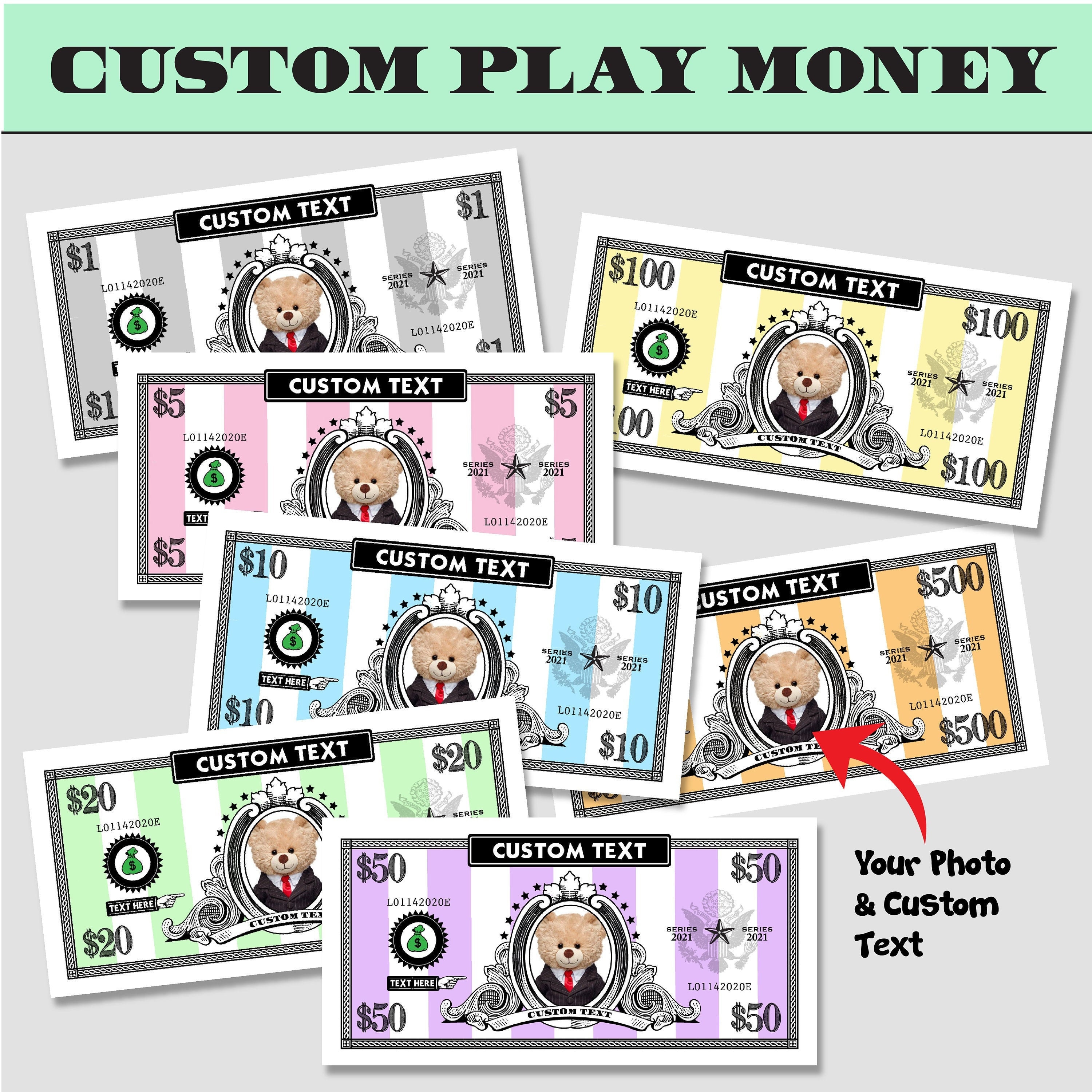 Play Money Template Customizable