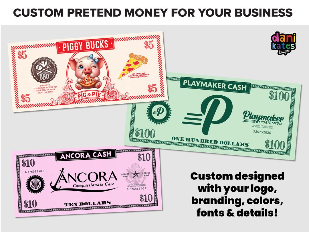 Custom Play Money With Your Logo – Personalized Business Coupons ...