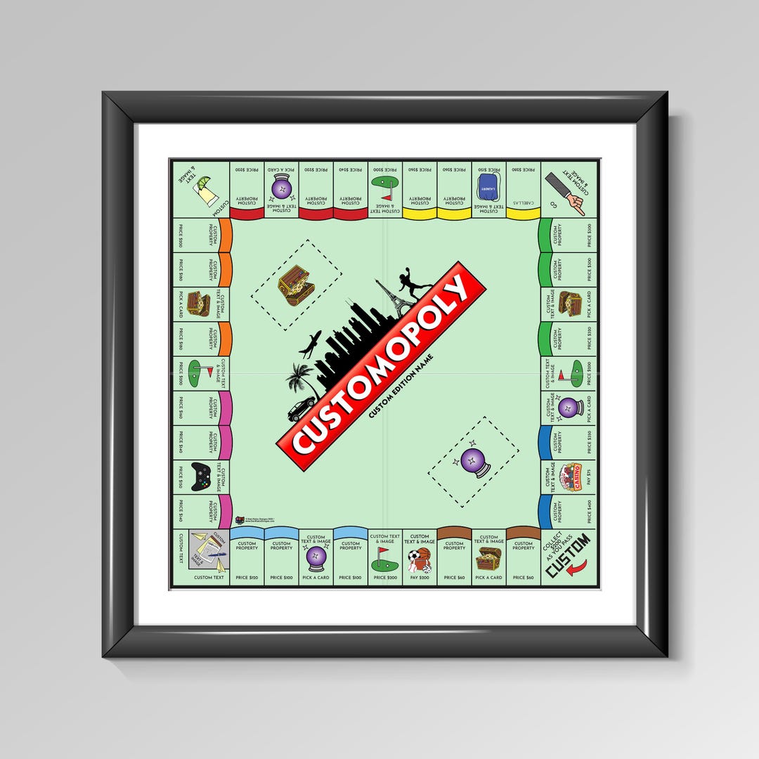 Customopoly Game Board:custom Game Board, Personalized Custom Opoly ...