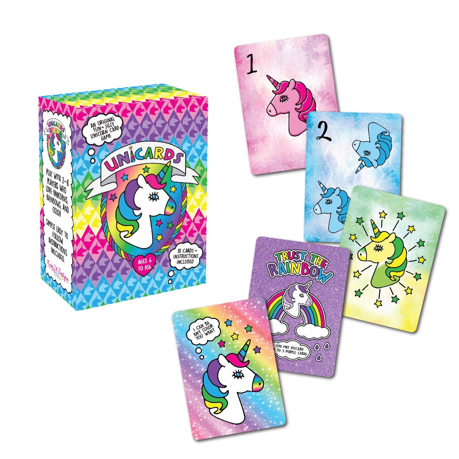 Rainbow Unicorn Card Game: Fun Family Travel Game - Etsy