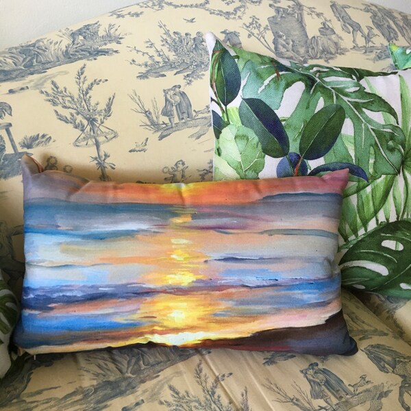 Beach Sunset Pillow - Etsy