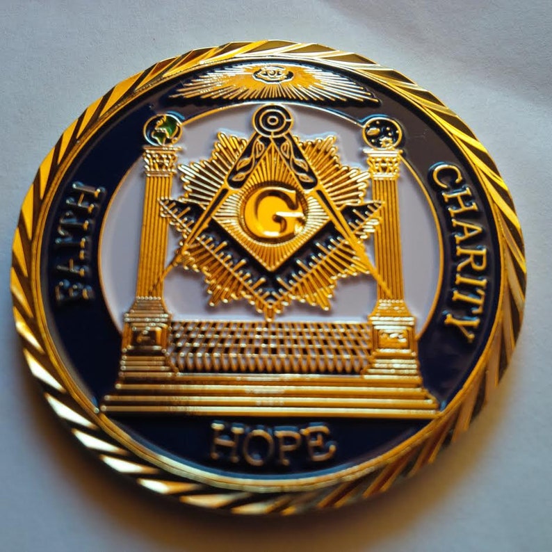 Masonic Pillars Faith Hope Charity Commemorative Master Mason Two Sided ...
