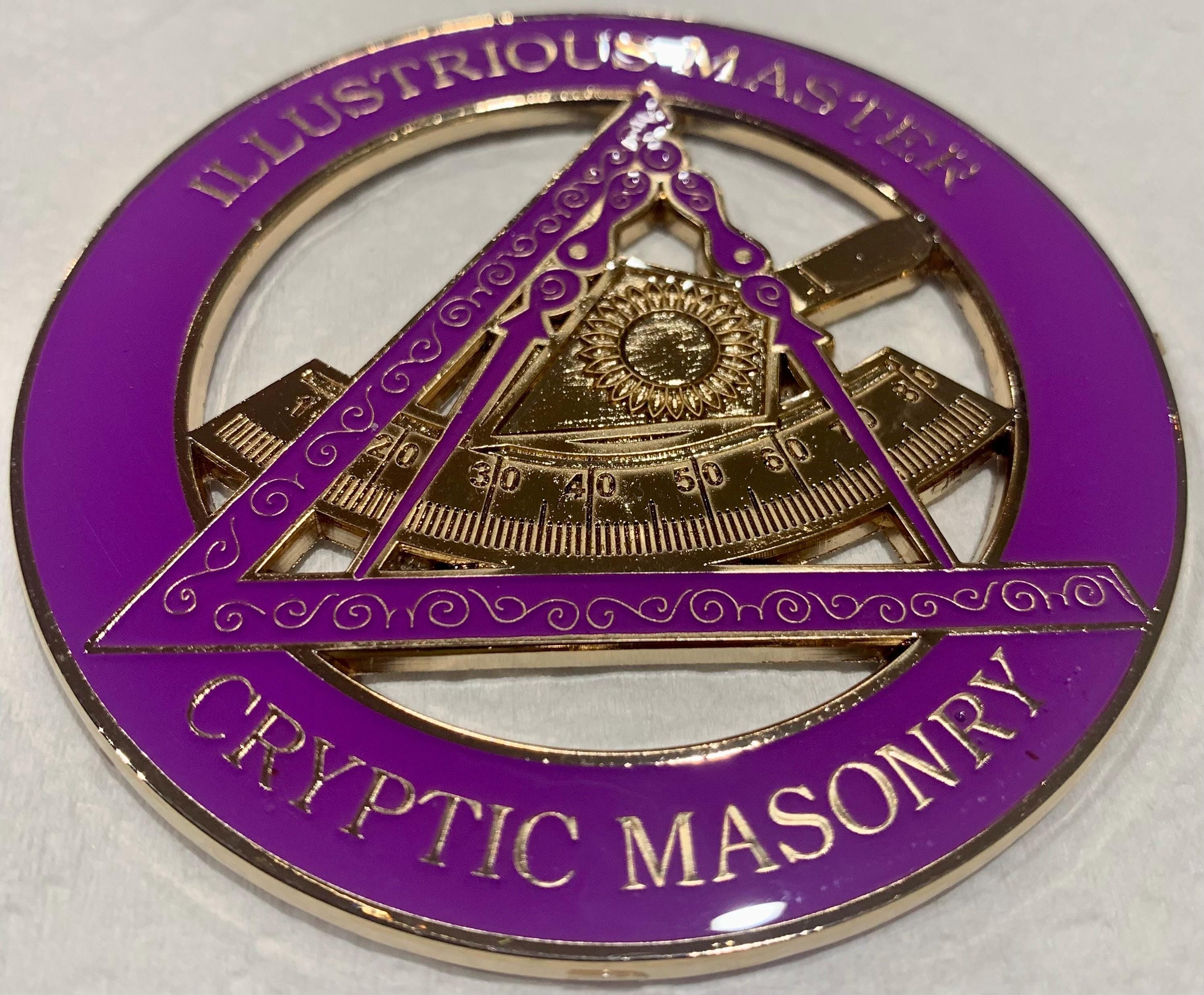Masonic Car Emblem Cryptic Allied Masonry Illustrious Master Purple and ...