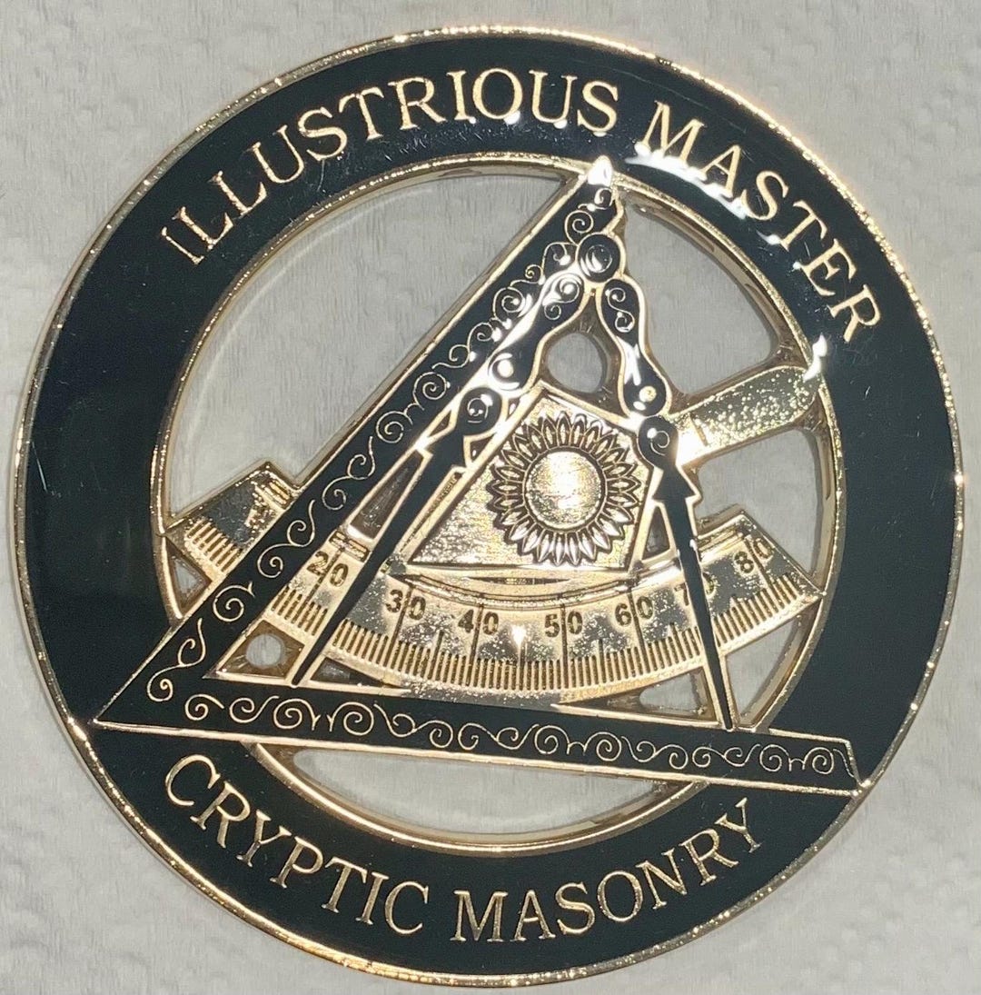 Masonic Car Emblem Cryptic Allied Masonry Illustrious Master Black and ...