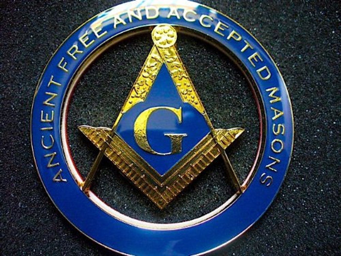 Masonic Car Emblem for AF&AM Masons for Blue Lodge Member of the Craft Made of Ally Metal With ...