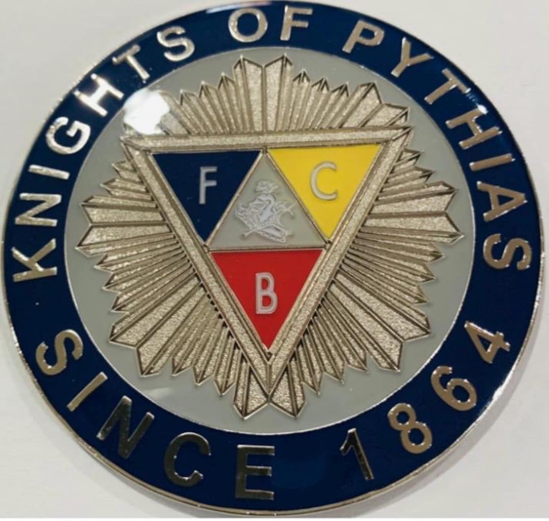 Fraternal Order Knights of Pythias Heavy Alloy Silver and Blue Emblem ...