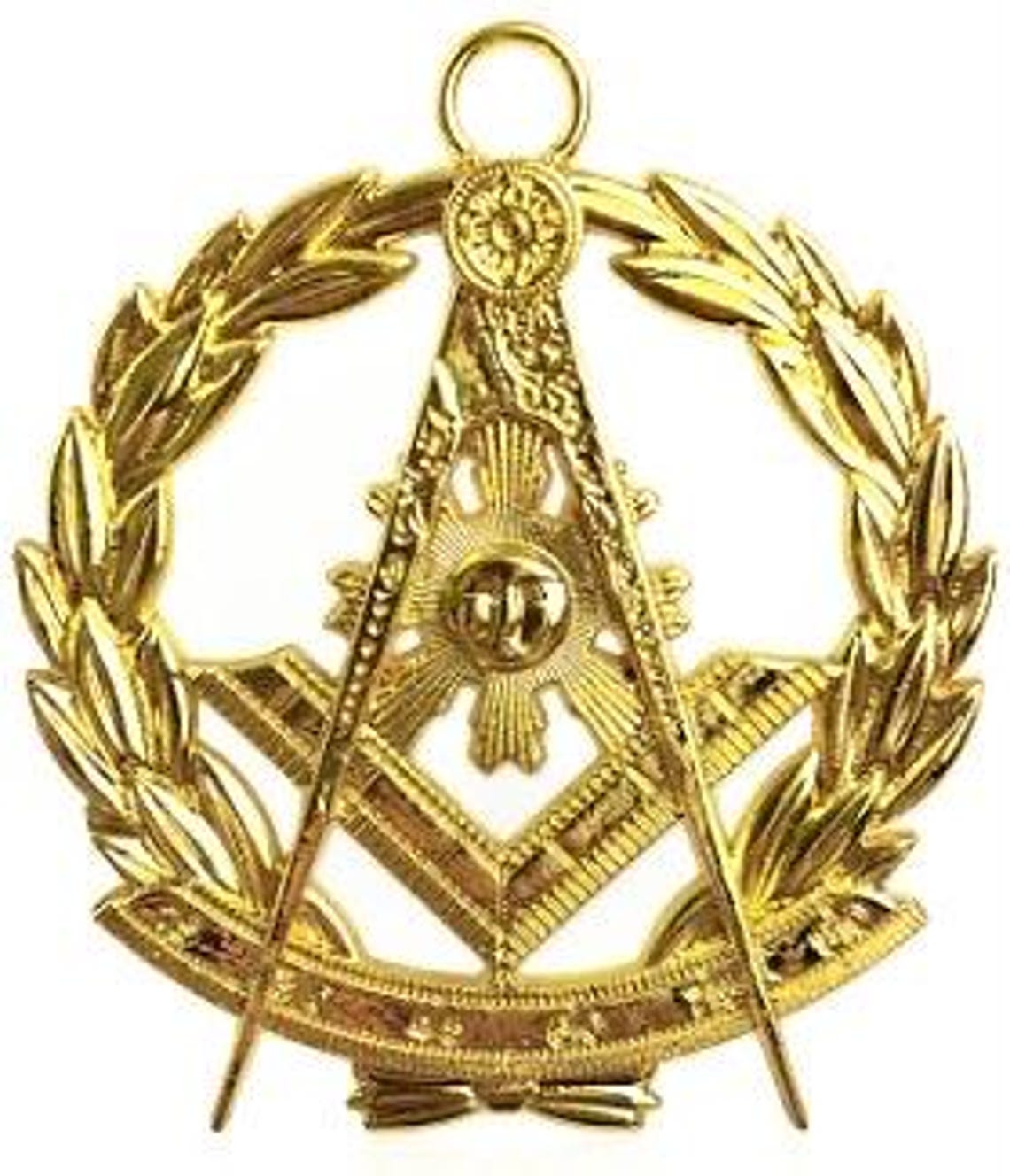 Masonic AF&AM Past Master Large Jewel With Wreath Golden Finish for ...