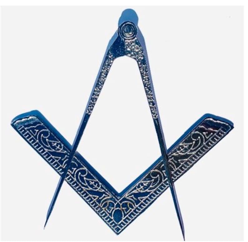 Masonic Lodge Ceremonial Silver 6" LARGE Square and Compass for Bible ...
