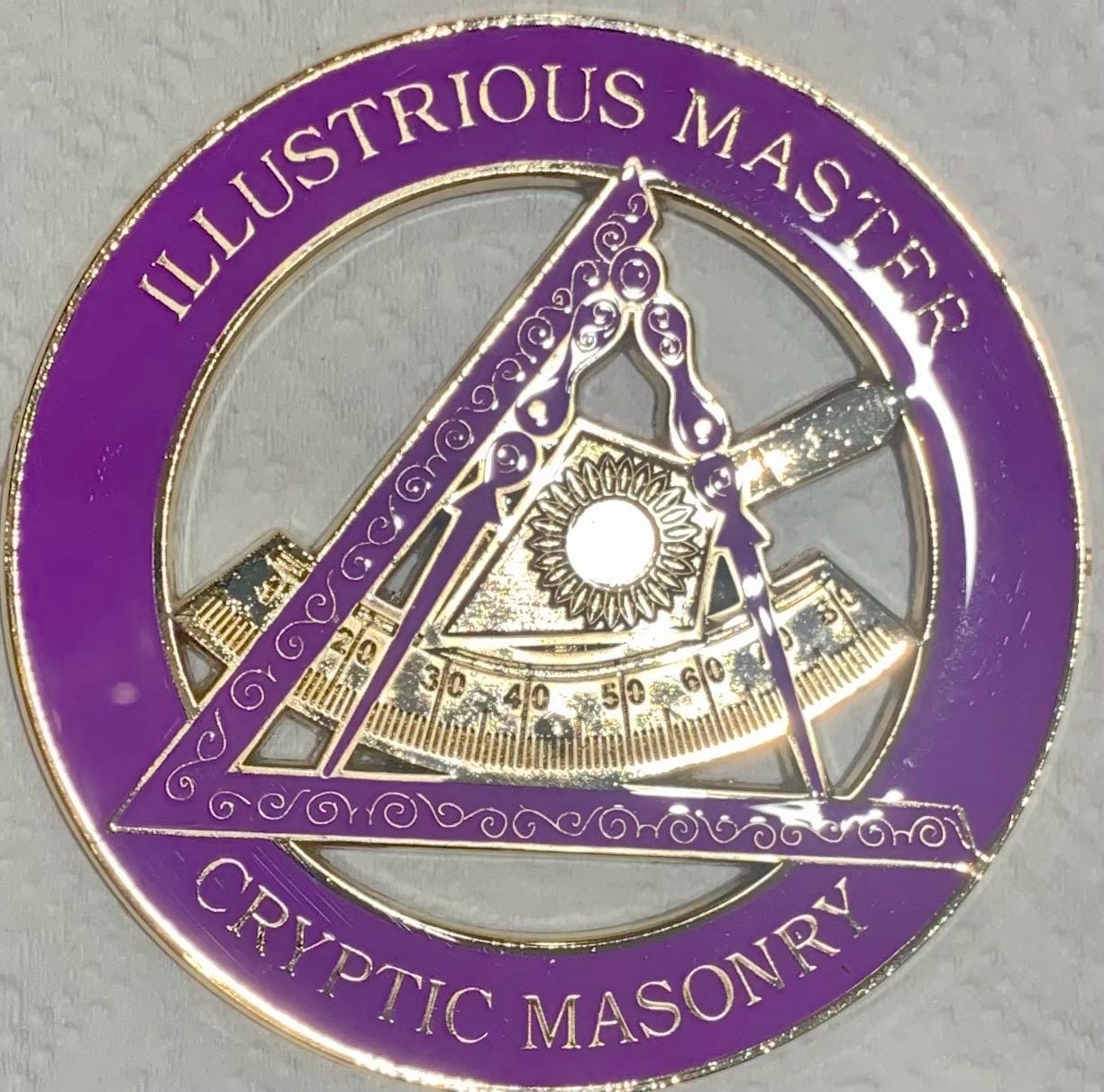 Masonic Car Emblem Cryptic Allied Masonry Illustrious Master Purple and ...