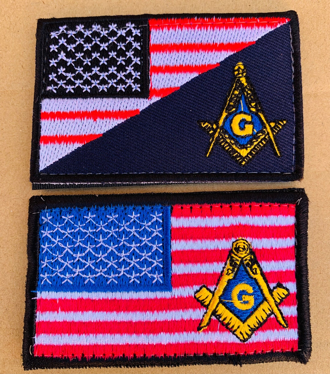 American Flag Masonic Patches Set of Two With Belcro Back Attached - Etsy