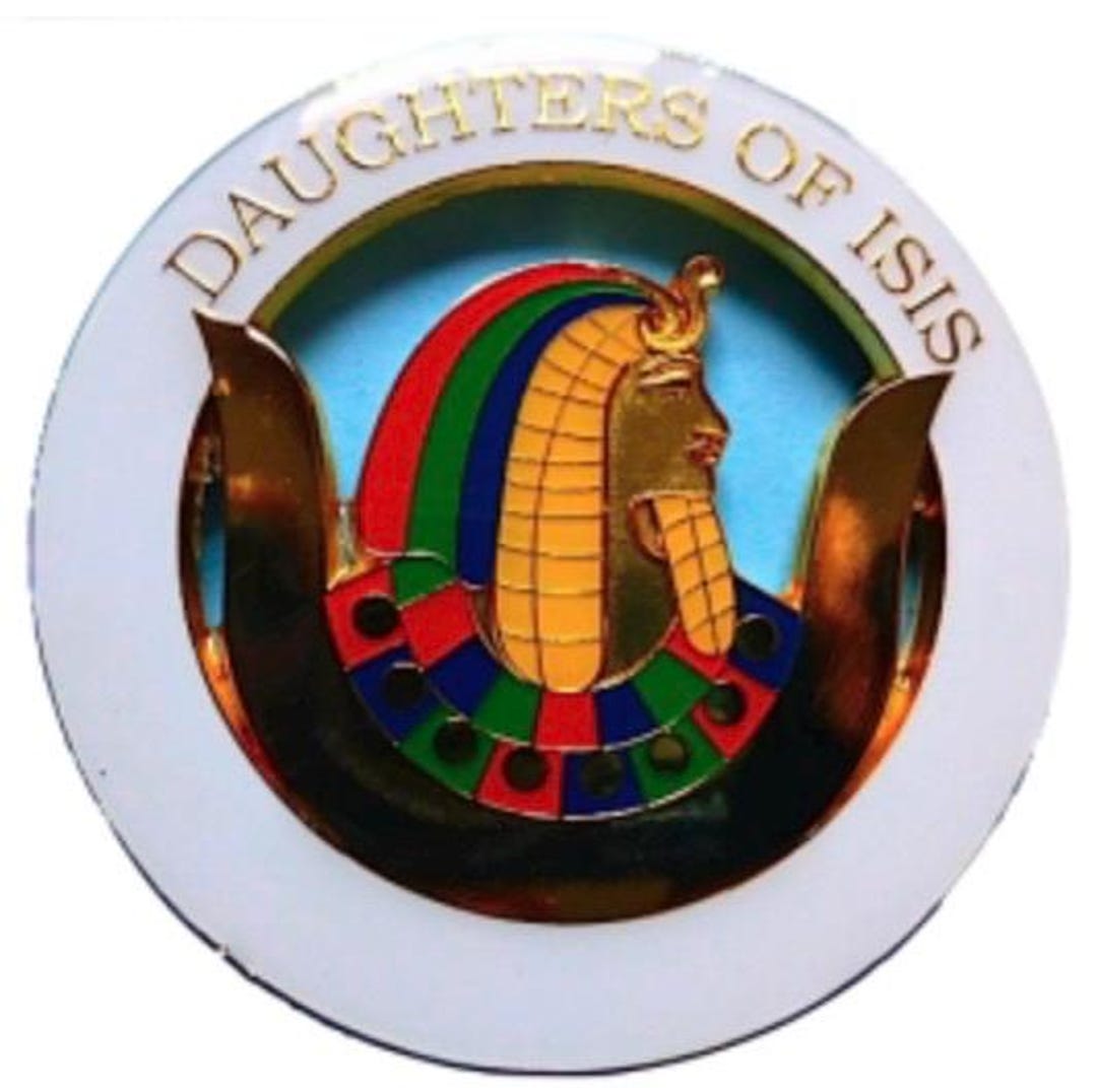 Masonic Daughters of Isis Cut Out Alloy Zinc Car Truck Emblem White and ...