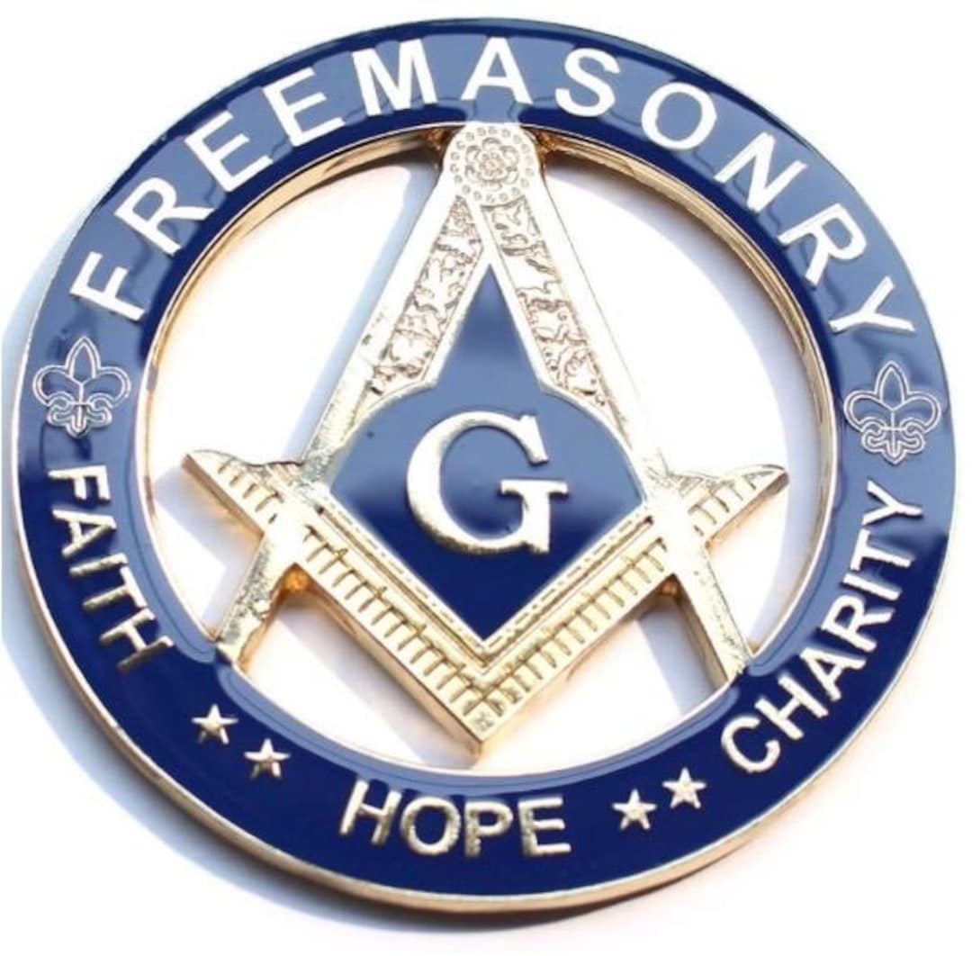 Masonic Car Emblem Faith Hope Charity Masons for Blue Lodge Member of ...
