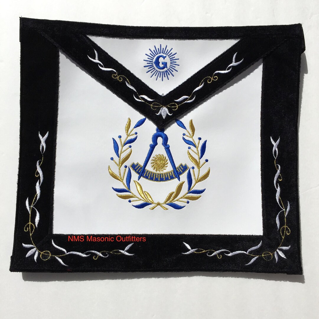 Masonic Freemason Past Master Apron Black Velvet Borders - Etsy