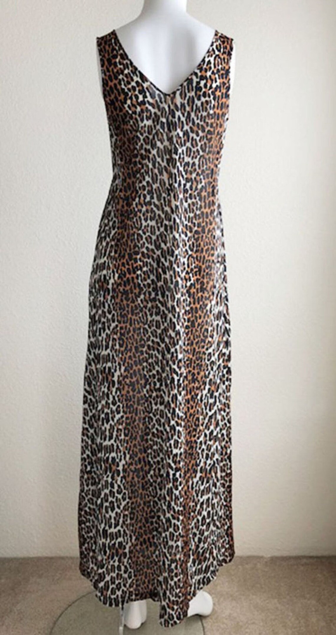Vintage 60s Sheer Safari Leopard Animal Print Lingerie Lounge Slip ...